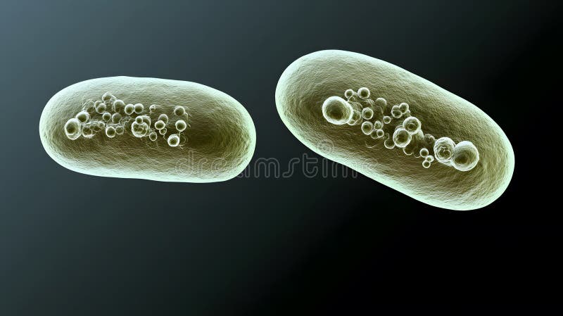 Microscopic View of Two Oval Cells with Internal Royalty Free Image ...