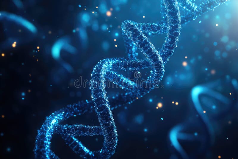 A Microscopic View of Two Strands of DNA Twisted Together, Highlighting ...