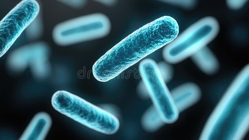 Microscopic View of Vibrant Blue Bacteria, Showcasing Their Unique ...