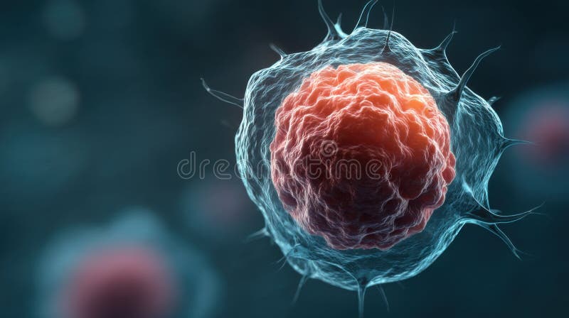 Microscopic View of a Vibrant Cell within a Biological Environment ...