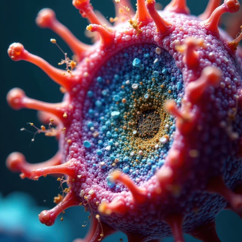 Microscopic View of Vibrant Cell Structures, Intricate Details Revealed ...