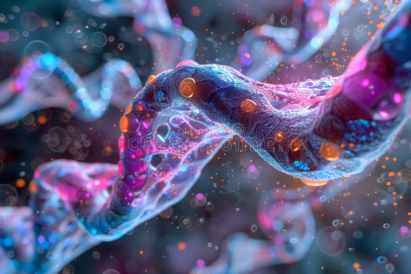 A Microscopic View of a Vibrant Cellular World with DNA Strands ...