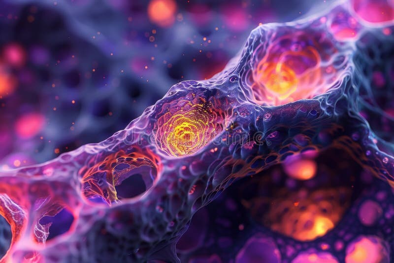 A Microscopic View of a Vibrant Cellular World with DNA Strands ...