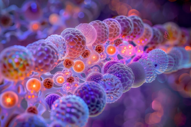 A Microscopic View of a Vibrant Cellular World with DNA Strands ...