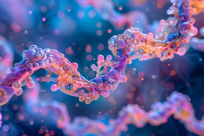 A Microscopic View of a Vibrant Cellular World with DNA Strands ...
