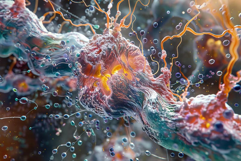 A Microscopic View of a Vibrant Cellular World with DNA Strands ...