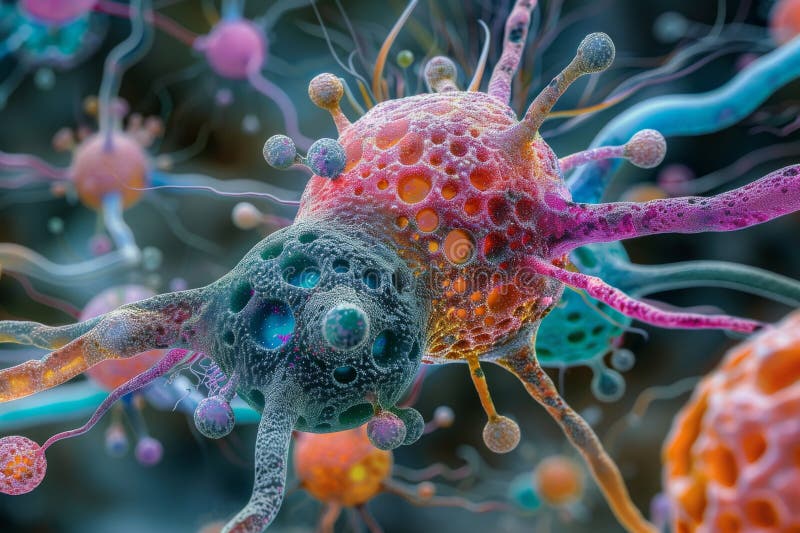 A Microscopic View of a Vibrant Cellular World with DNA Strands ...