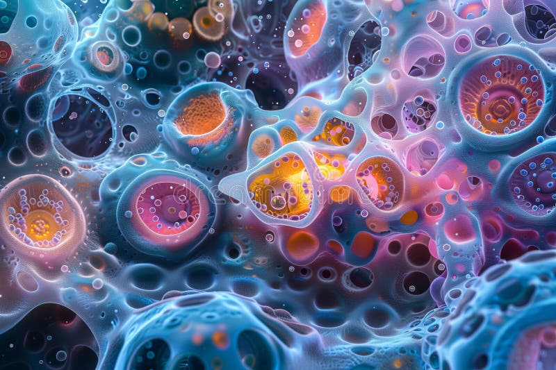 A Microscopic View of a Vibrant Cellular World with DNA Strands ...