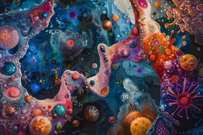 A Microscopic View of a Vibrant Cellular World with DNA Strands ...