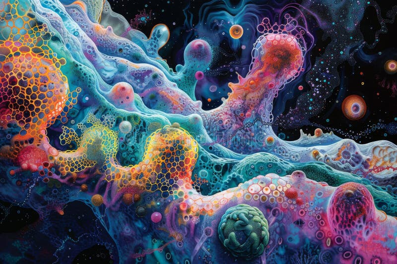 A Microscopic View of a Vibrant Cellular World with DNA Strands ...