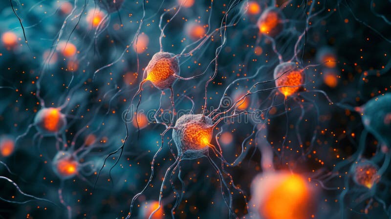 A Microscopic View of Vibrant, Intertwining Neurons in a Mesmerizing ...