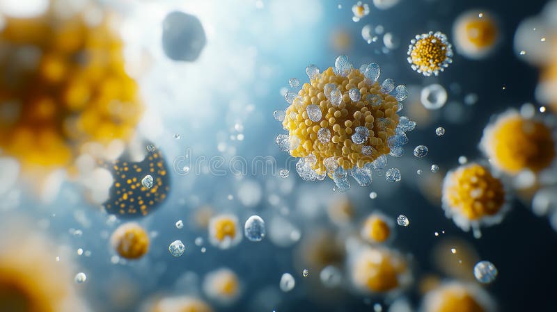 Microscopic View of Vibrant Microorganisms in a Fluid Environment Stock ...