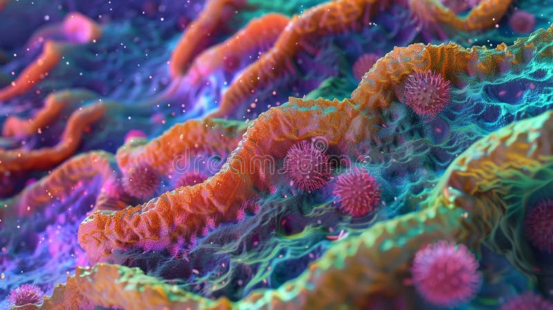 Microscopic View of Villi with Absorptive Cells Lining Their Surface ...