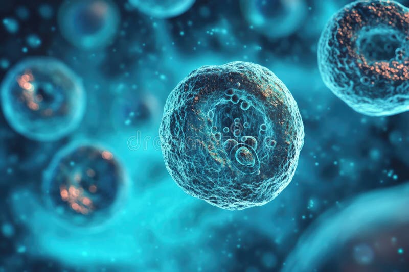 Microscopic View of Viral Cells Stock Photo - Image of microscope ...