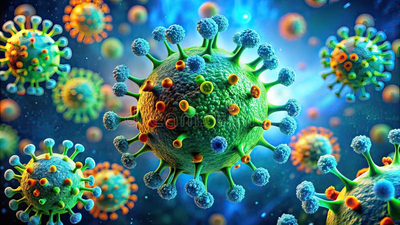 A Microscopic View of Viral Infection a Minimalist 3D Render Exploring ...