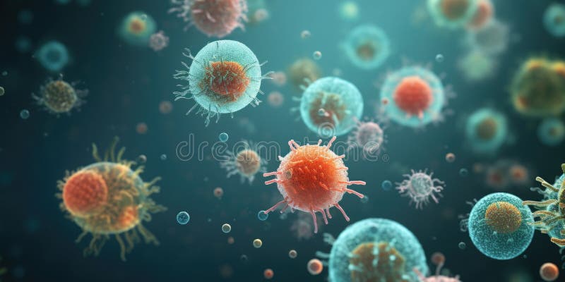 Microscopic View of Viral Particles Stock Photo - Image of medical ...