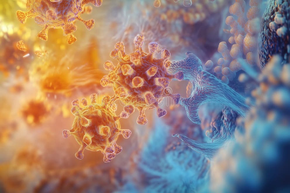 Microscopic View of Viral Pathogens, Highlighting Their Complex ...