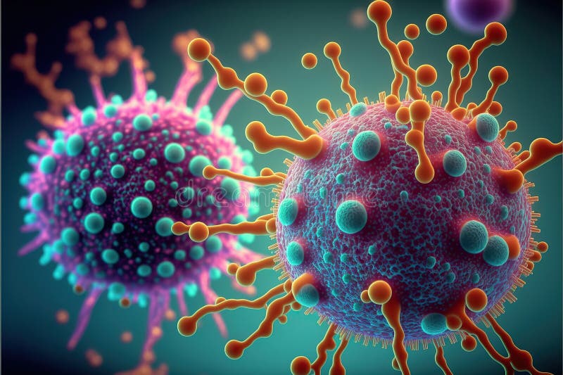 Microscopic View Virus Bacteria Concept Created by Generative AI Stock ...