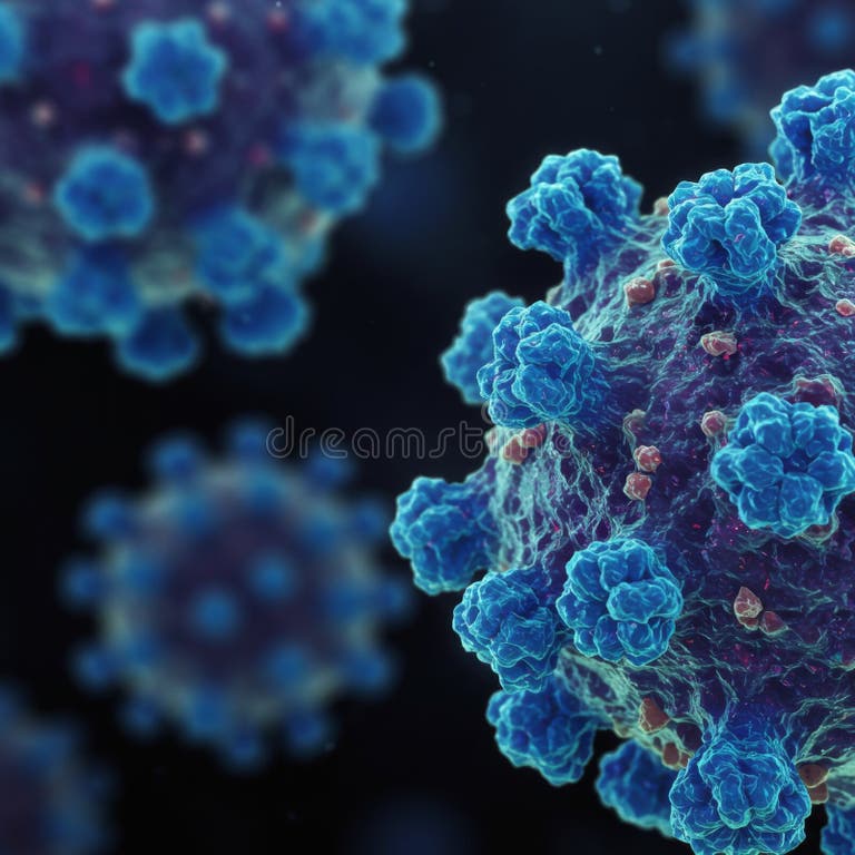 Microscopic View of a Virus Cell Structure Stock Illustration ...