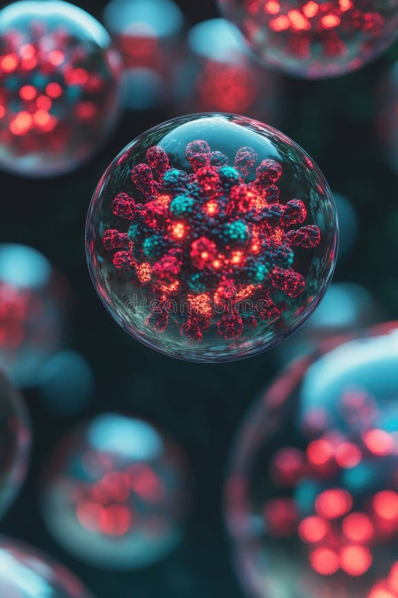 Microscopic View of Virus Cells. Stock Photo - Image of structure ...