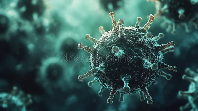 Microscopic View of Virus Cells Multiplying Rapidly in Host Body Stock ...