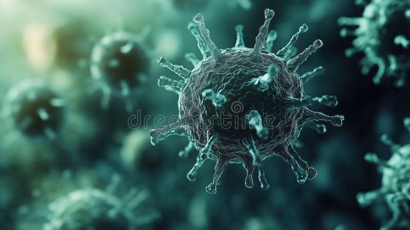Microscopic View of Virus Cells Multiplying and Spreading Infection ...
