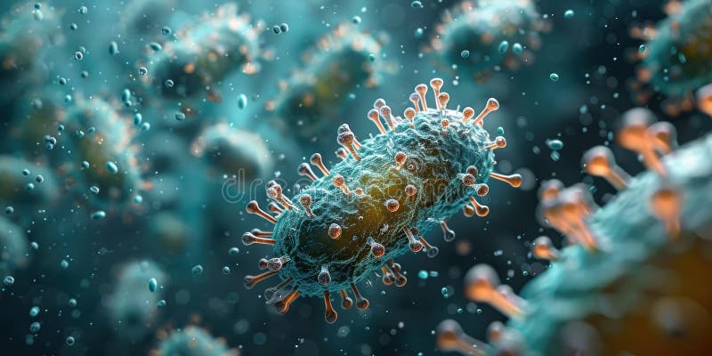 Microscopic View of a Virus. Created by Generative Artificial ...