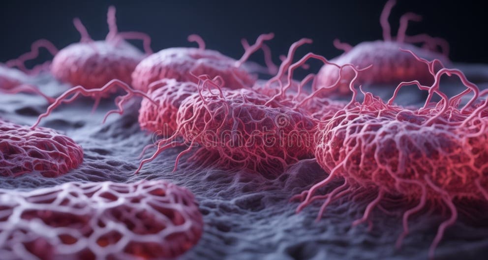 Microscopic View of a Virus Colony, Magnified for Scientific Study ...