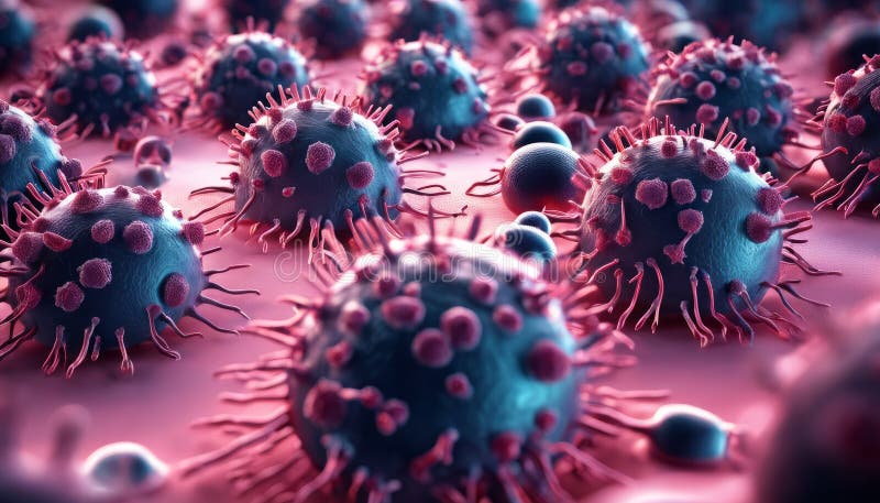 Microscopic View of a Virus Colony, a Scientific Illustration Stock ...