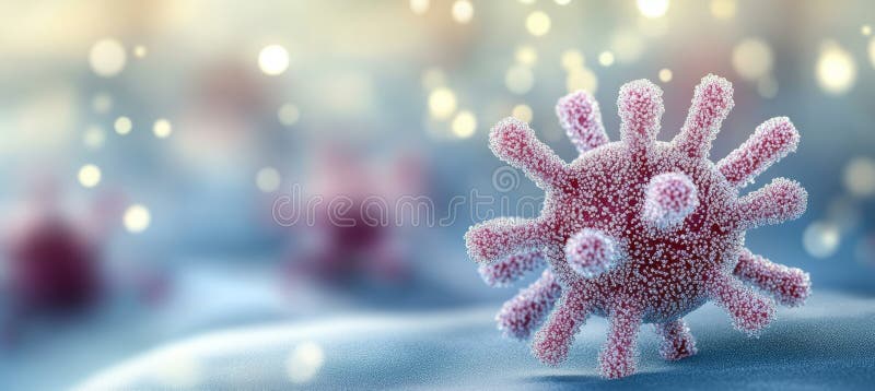 Microscopic View of a Virus, 3D Rendering. a Detailed Illustration of ...