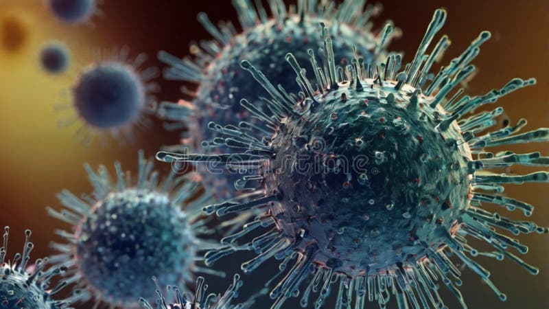 Microscopic View of a Virus. Human Immune System Virus Affected Health ...