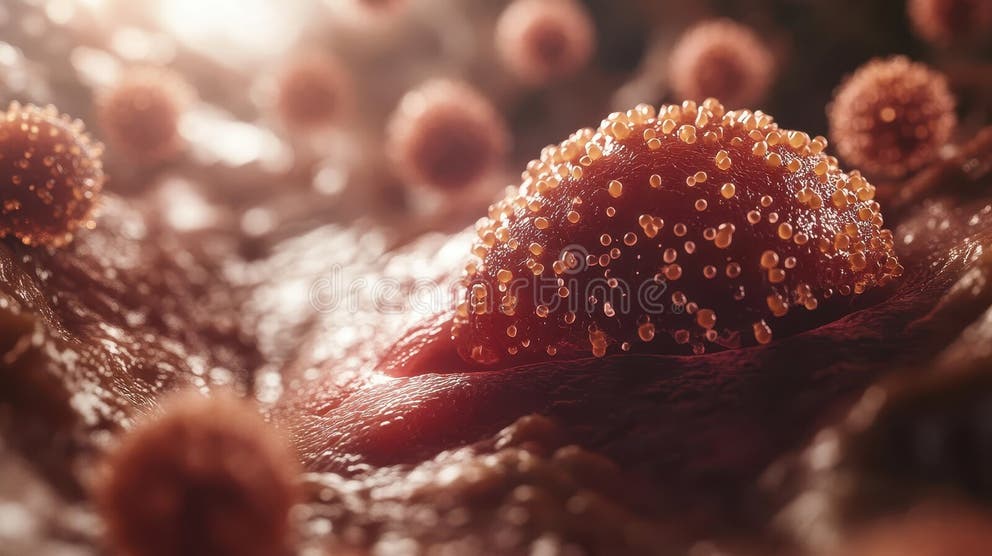 Microscopic View Virus Invasion on Cells Potential for Infectious ...