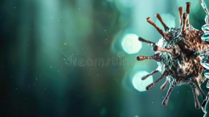 Microscopic View of Virus Particle with Abstract Background Light ...