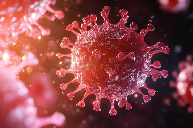 Microscopic View of a Virus Particle in Detailed Scientific ...