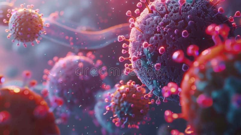 Microscopic View of Virus Particles Closeup Stock Image - Image of ...