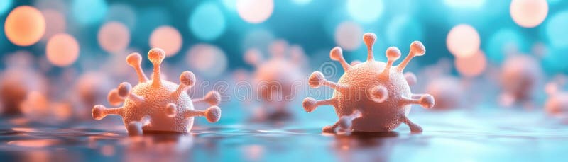 Microscopic View of Virus Particles in a Colorful Environment Stock ...