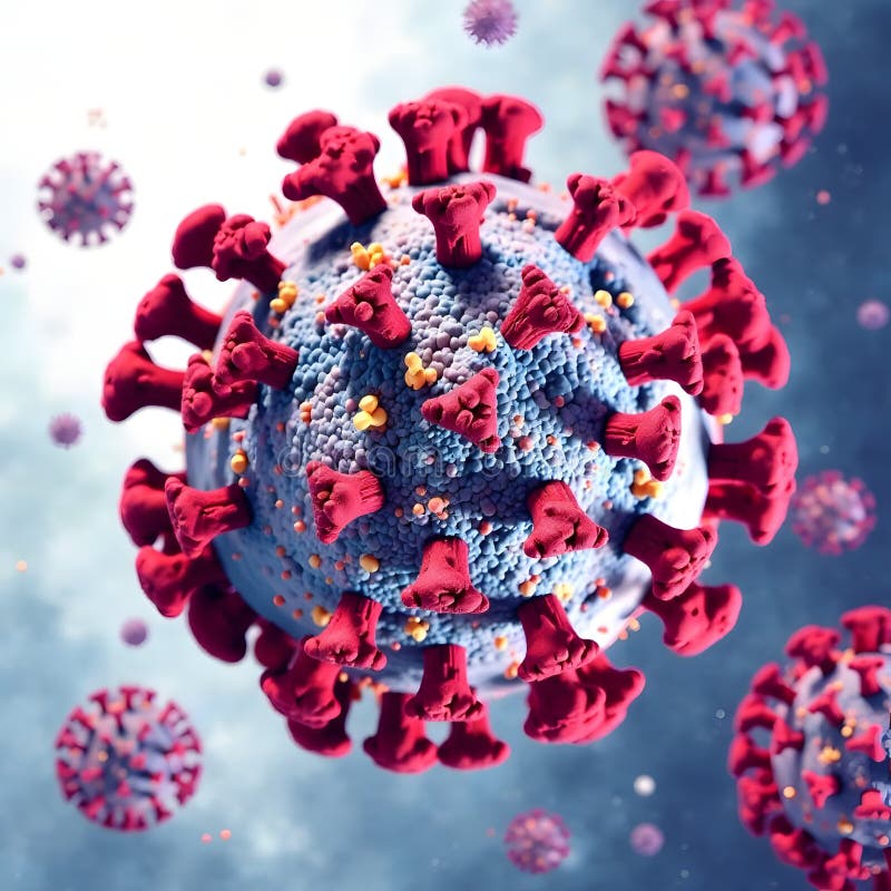 Microscopic View of Virus Particles in Detailed Close-up. Stock ...