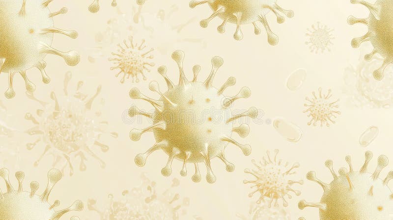 Microscopic View of Virus Particles Floating in Light Background Stock ...