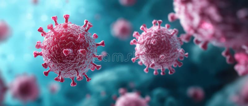 Microscopic View of Virus Particles Illustrating Infectious Agents in a ...