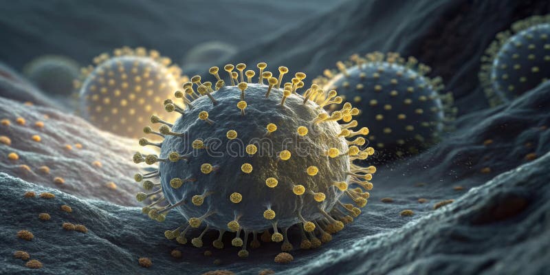 Microscopic View of Virus Particles Illustrating Their Structure and ...