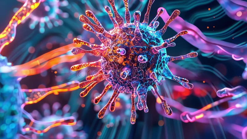 Microscopic View of Virus Showing Propagation and Big Data Analysis ...