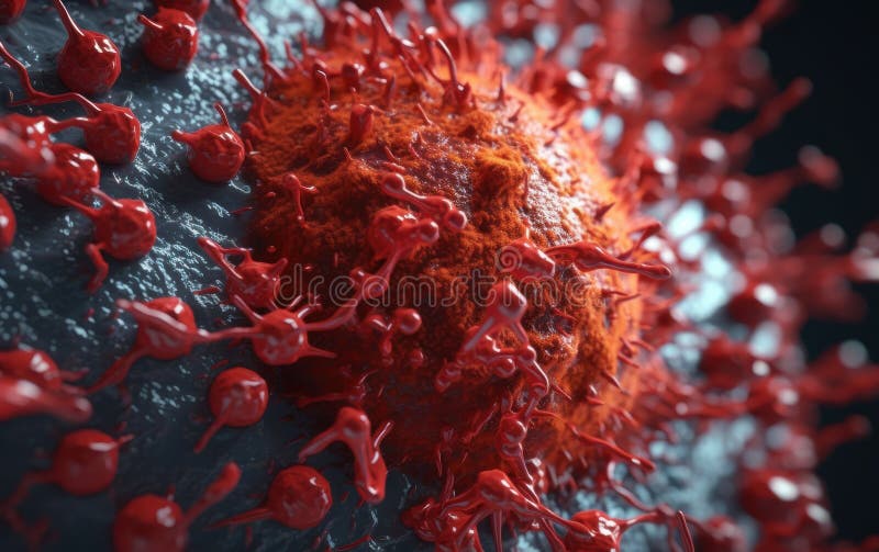 Microscopic View of a Virus. Created by Generative Artificial ...