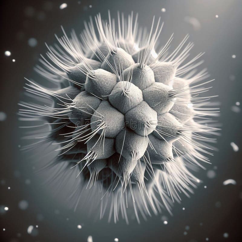 A Microscopic View of a Virus with Spikes Protruding from Its Surface ...