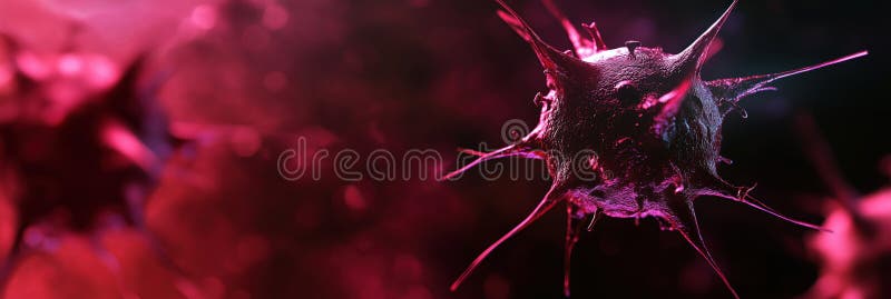 Microscopic View of Virus with Spiky Surface, Vibrant Colors ...