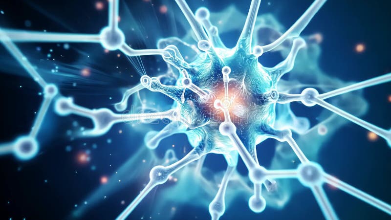 Microscopic View of Virus Structure with Glowing Tendrils Stock Footage ...