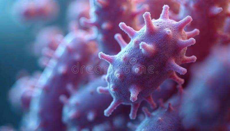 Microscopic View of Viruses: a Close-Up of Pathogens Stock Illustration ...