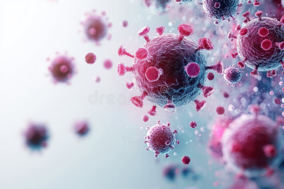 Microscopic View of Viruses Showcasing Their Complex Structure and ...