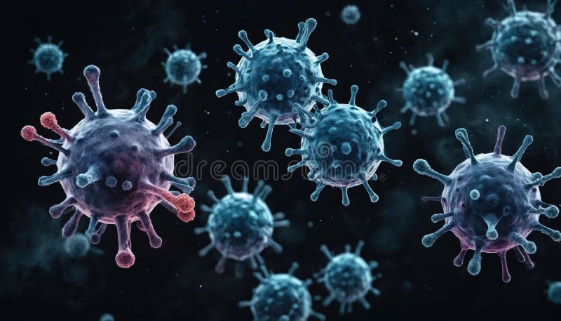Microscopic View of Viruses Showing Detailed Structures and Movements ...