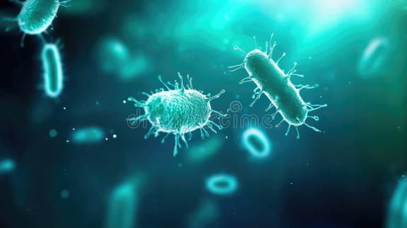 Microscopic View of Viruses Under Magnification. Stock Illustration ...