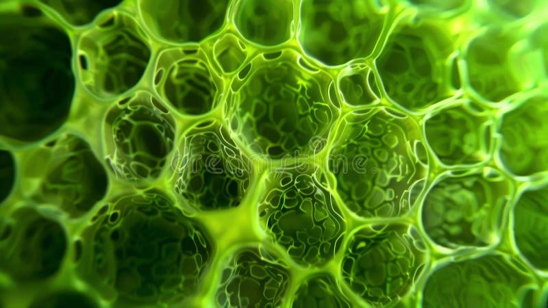 A Microscopic View of a Volvox Colony a Type of Green Algae that ...